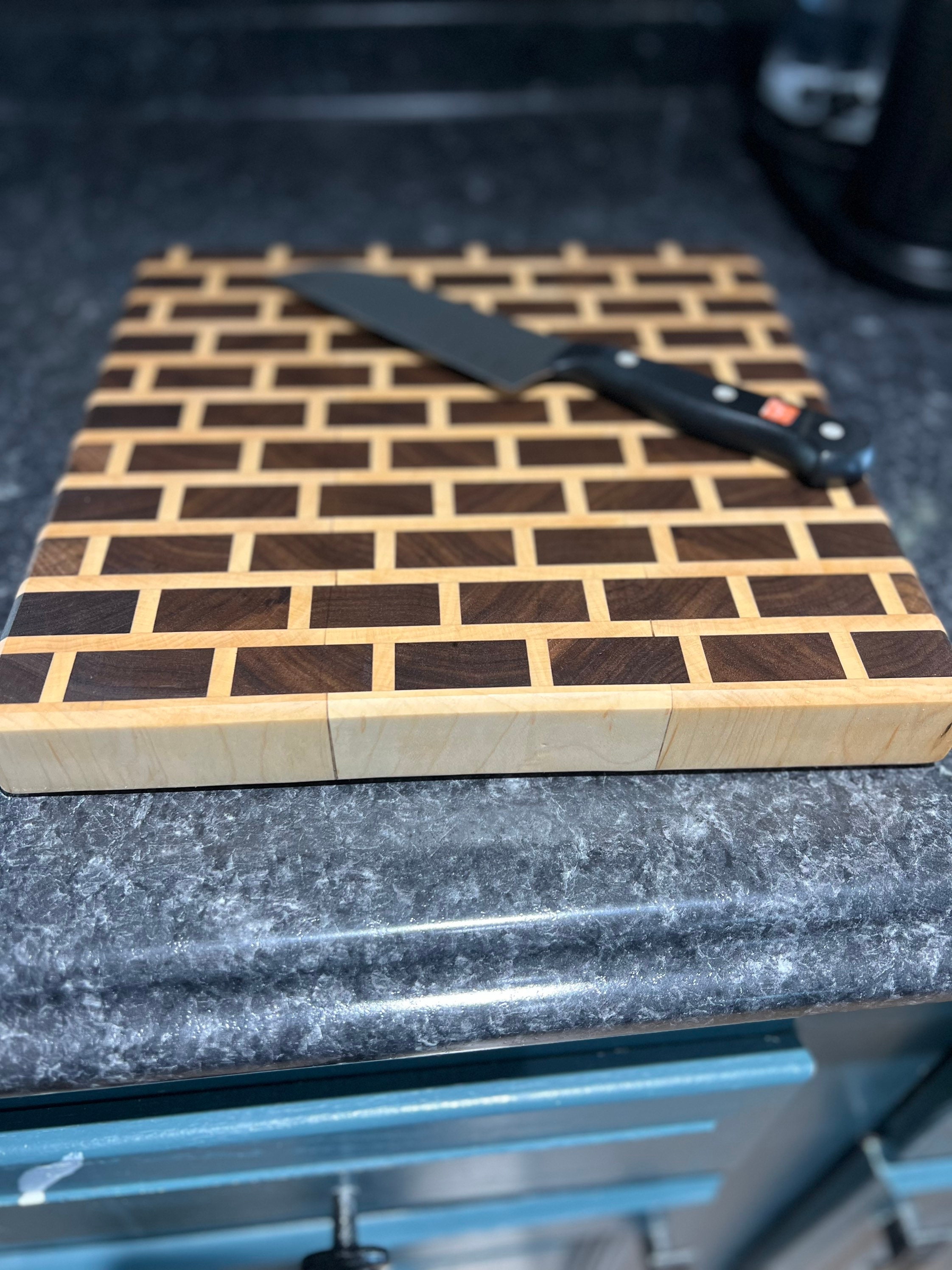 Brick Pattern End Grain Cutting Board. - Etsy