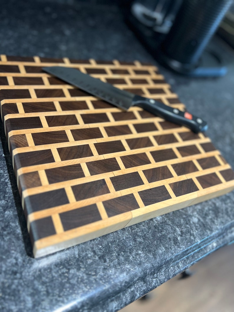 Brick Pattern End Grain Cutting Board. - Etsy