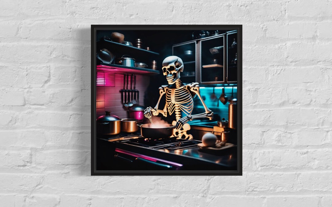 Skeleton Chef - Chic AI Art Print – Cool Digital Artwork of Skeleton ...