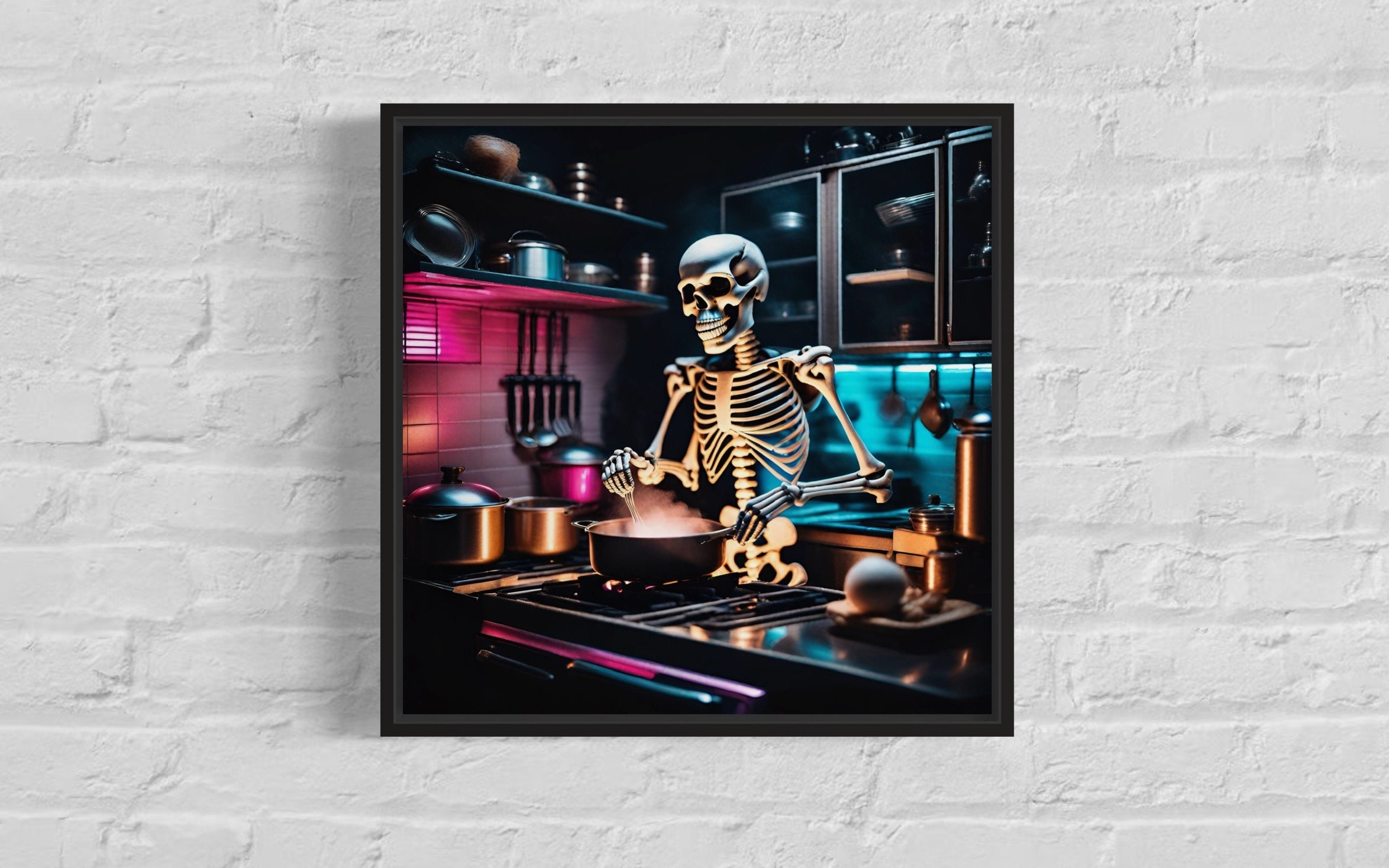 Skeleton Chef - Chic AI Art Print – Cool Digital Artwork of Skeleton ...