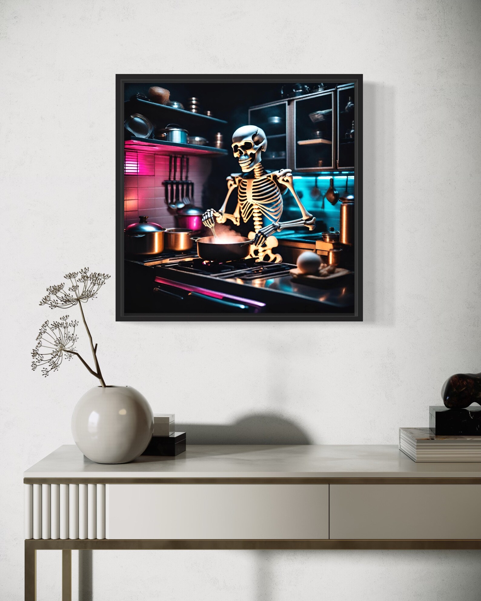 Skeleton Chef - Chic AI Art Print – Cool Digital Artwork of Skeleton ...