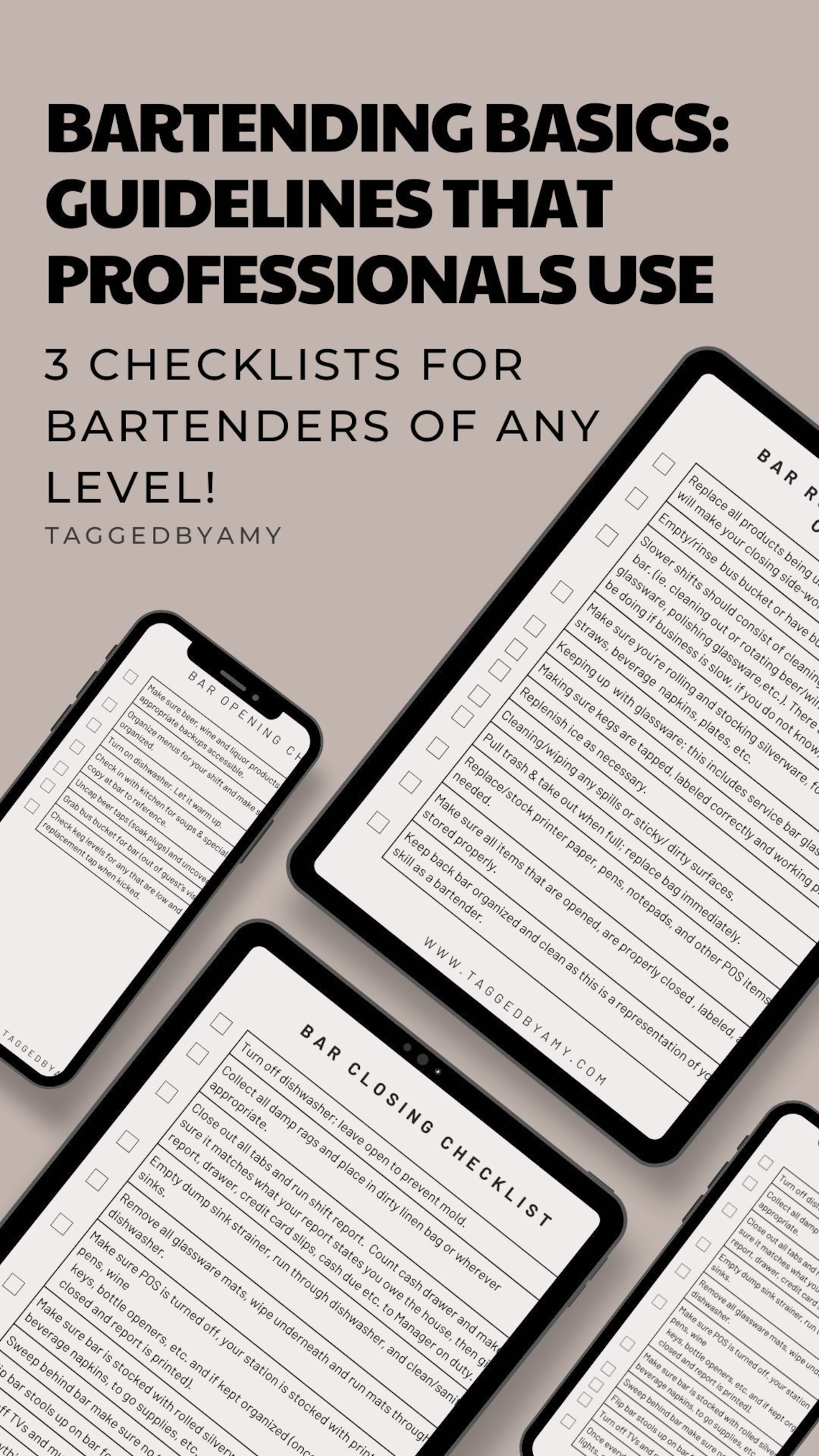 Bar Opening Checklist, Side Work, and Closing Procedures Efficiency ...