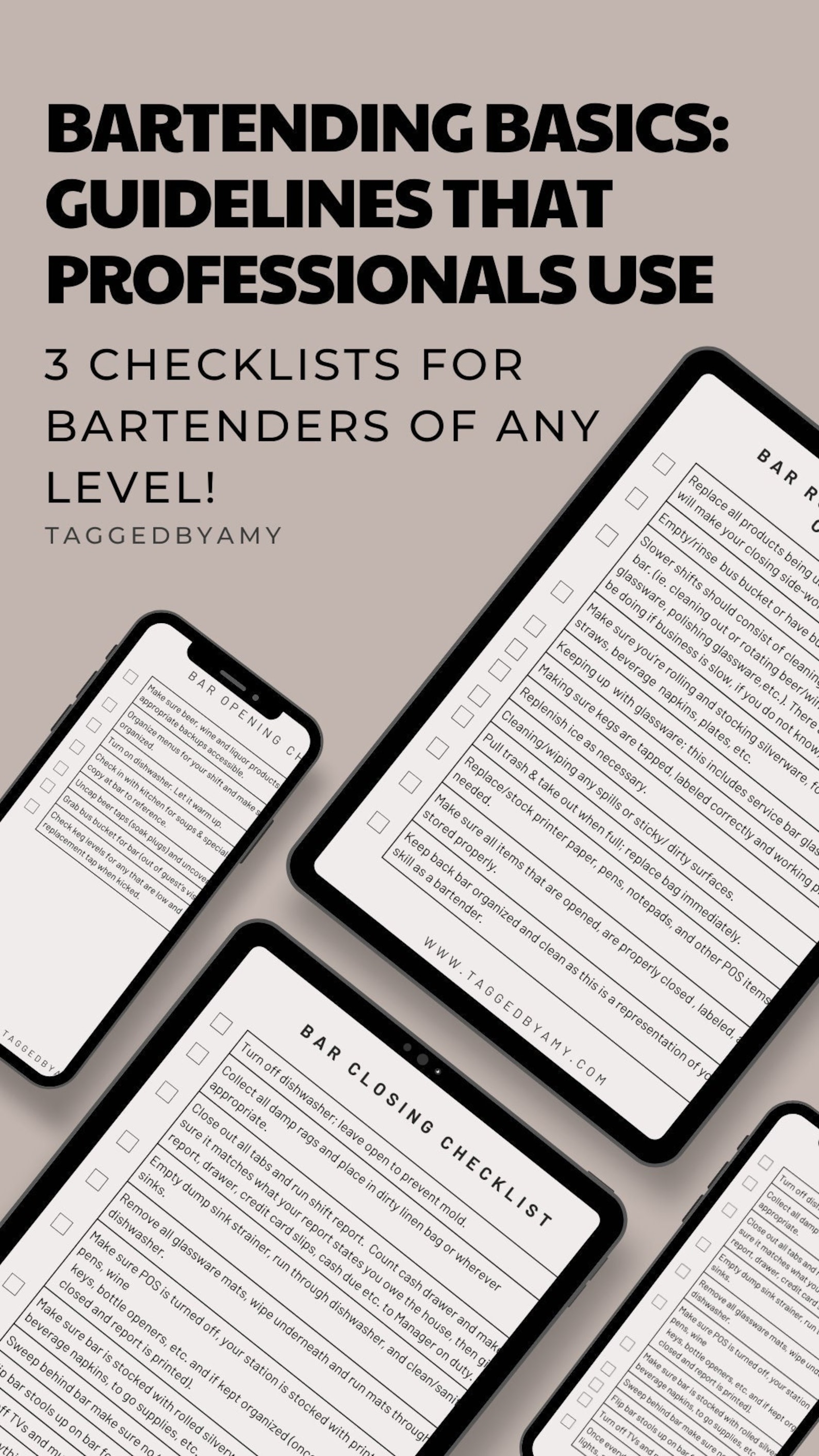 Bar Opening Checklist, Side Work, and Closing Procedures Efficiency ...