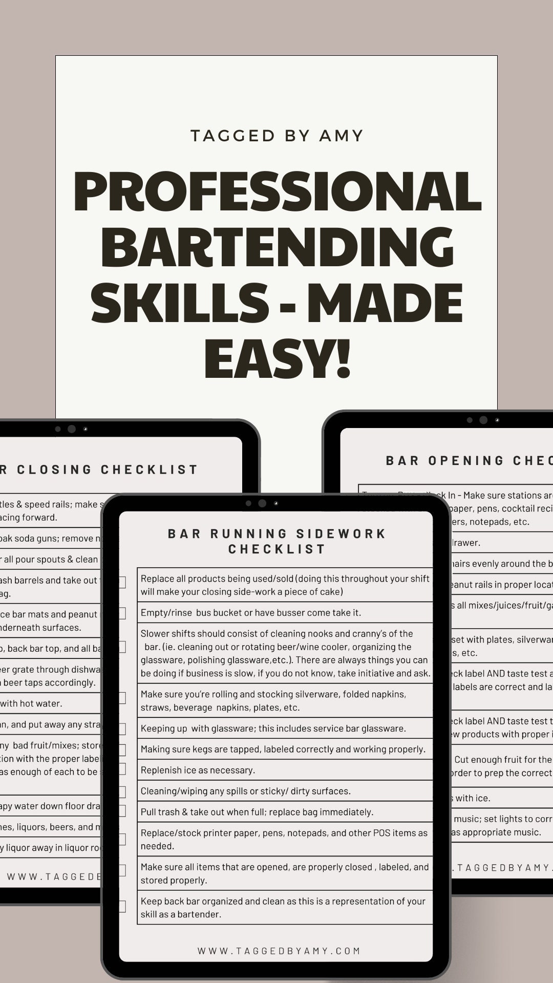 Bar Opening Checklist, Side Work, and Closing Procedures Efficiency ...