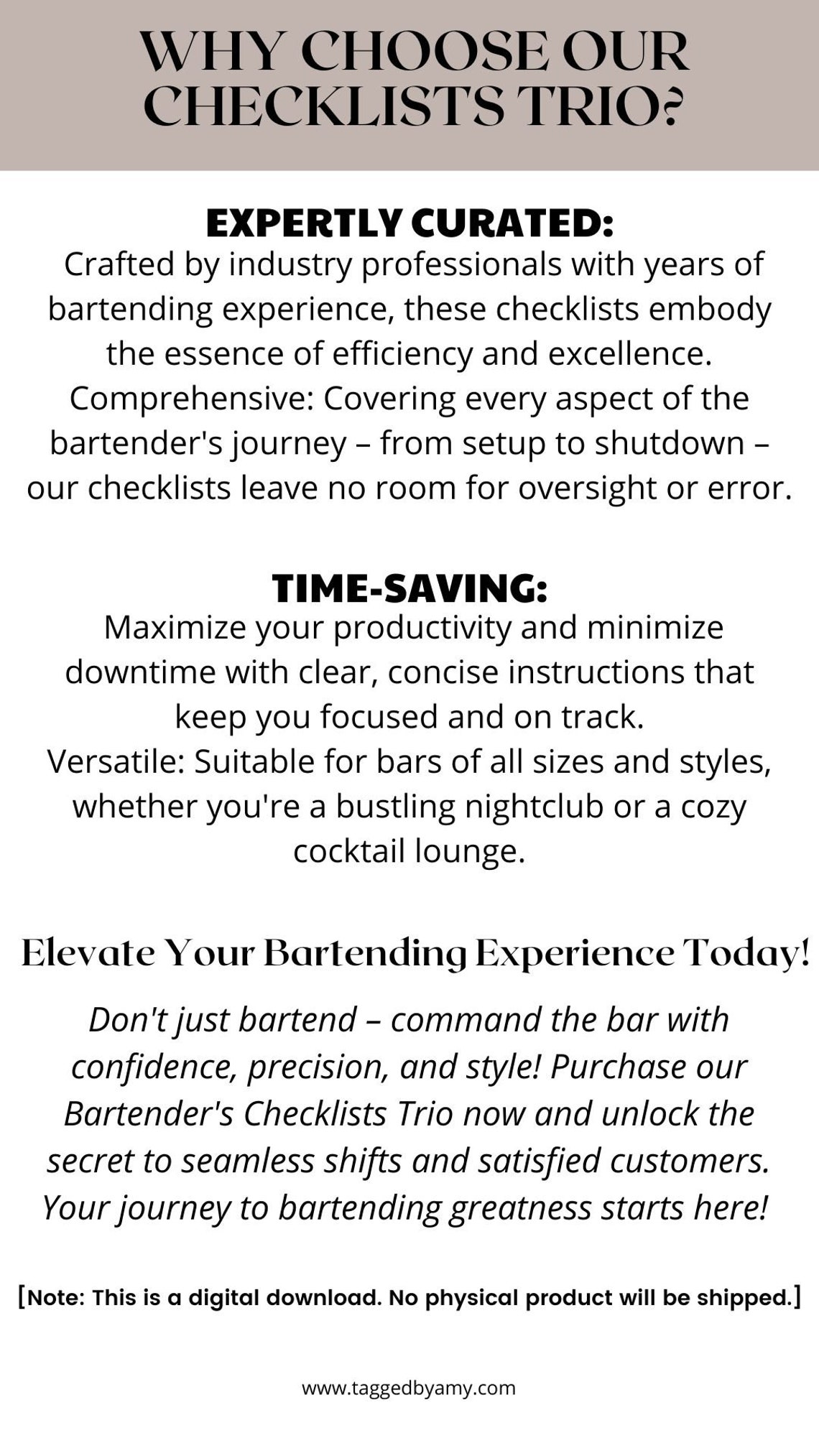 Bar Opening Checklist, Side Work, and Closing Procedures Efficiency ...