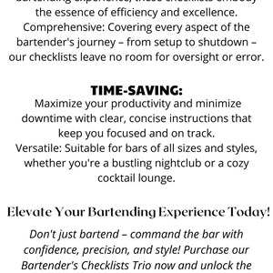 Bar Opening Checklist, Side Work, and Closing Procedures Efficiency ...