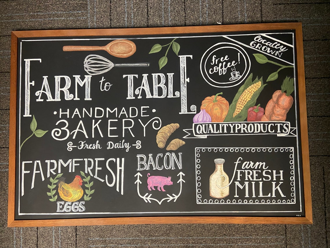 Large Food Truck and Event Chalkboard Menu Board Hand Lettering ...