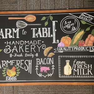 Large Food Truck and Event Chalkboard Menu Board Hand Lettering ...