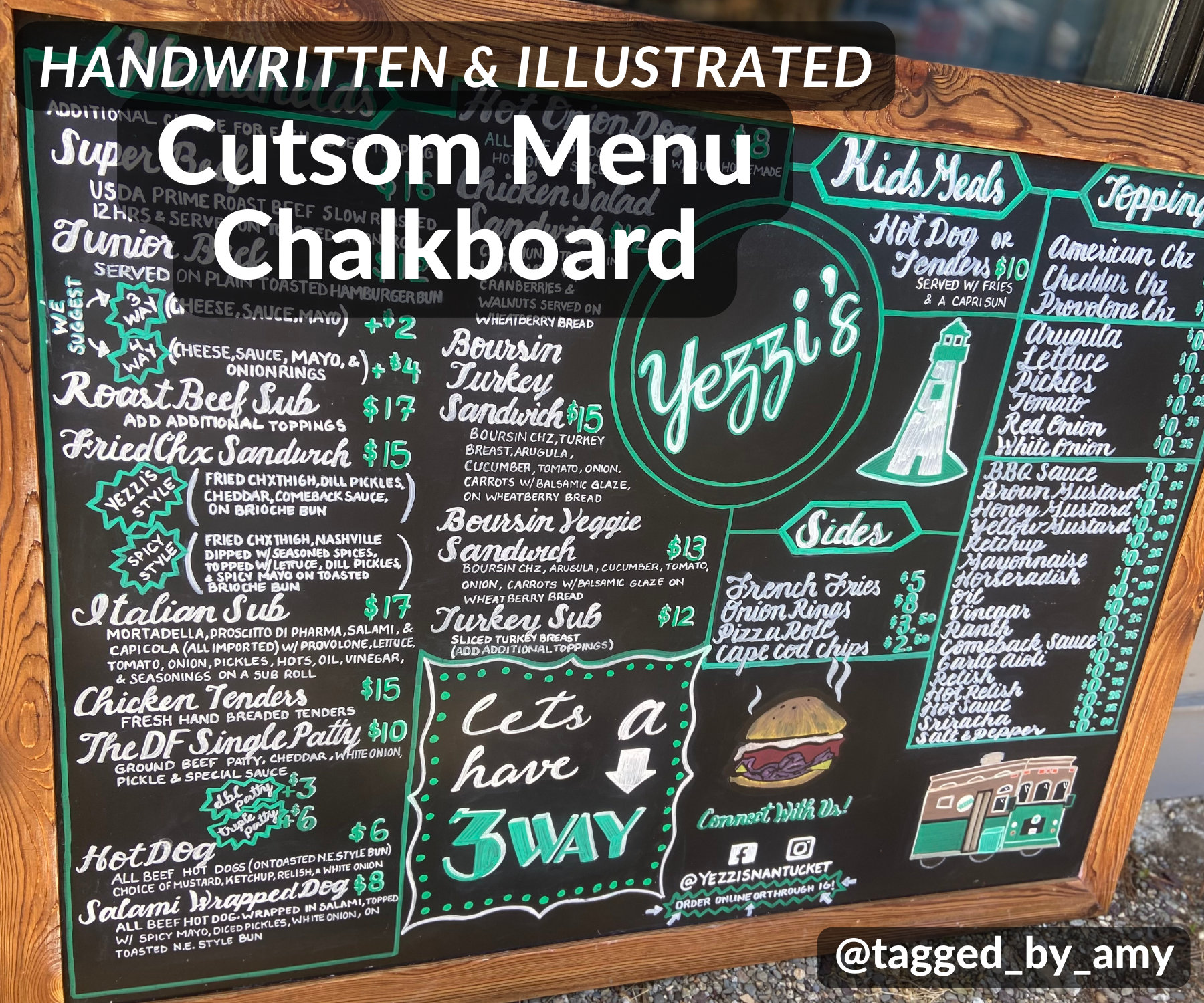 Large Food Truck and Event Chalkboard Menu Board Hand Lettering ...