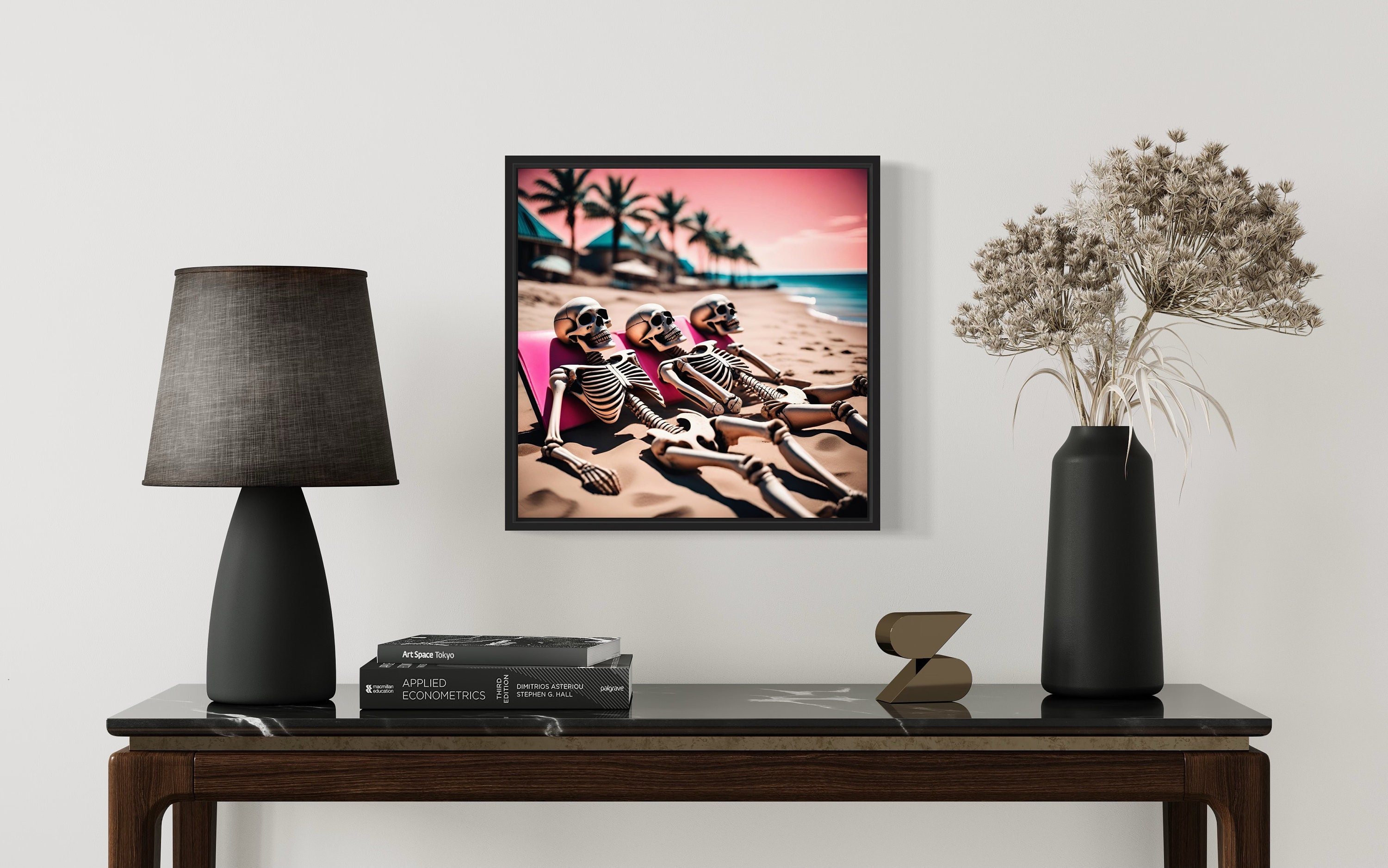Beach Skeletons - Edgy AI Art Print – Chic Digital Artwork of Skeletons ...