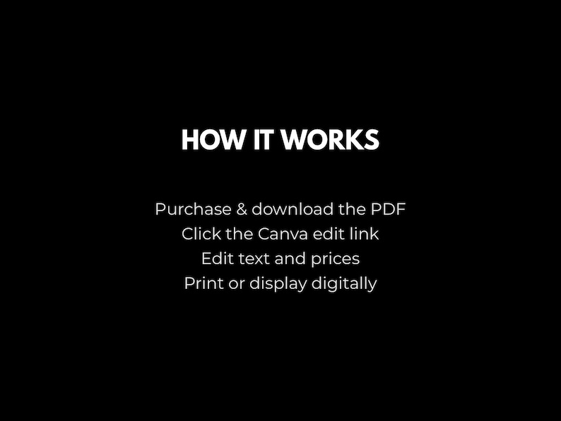 Editable Chalkboard Menu Template – Printable Cafe & Event Sign ...