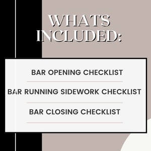 Bar Opening Checklist, Side Work, and Closing Procedures Efficiency ...