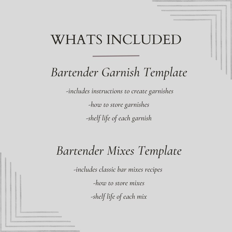 Bartender Training Templates - Etsy