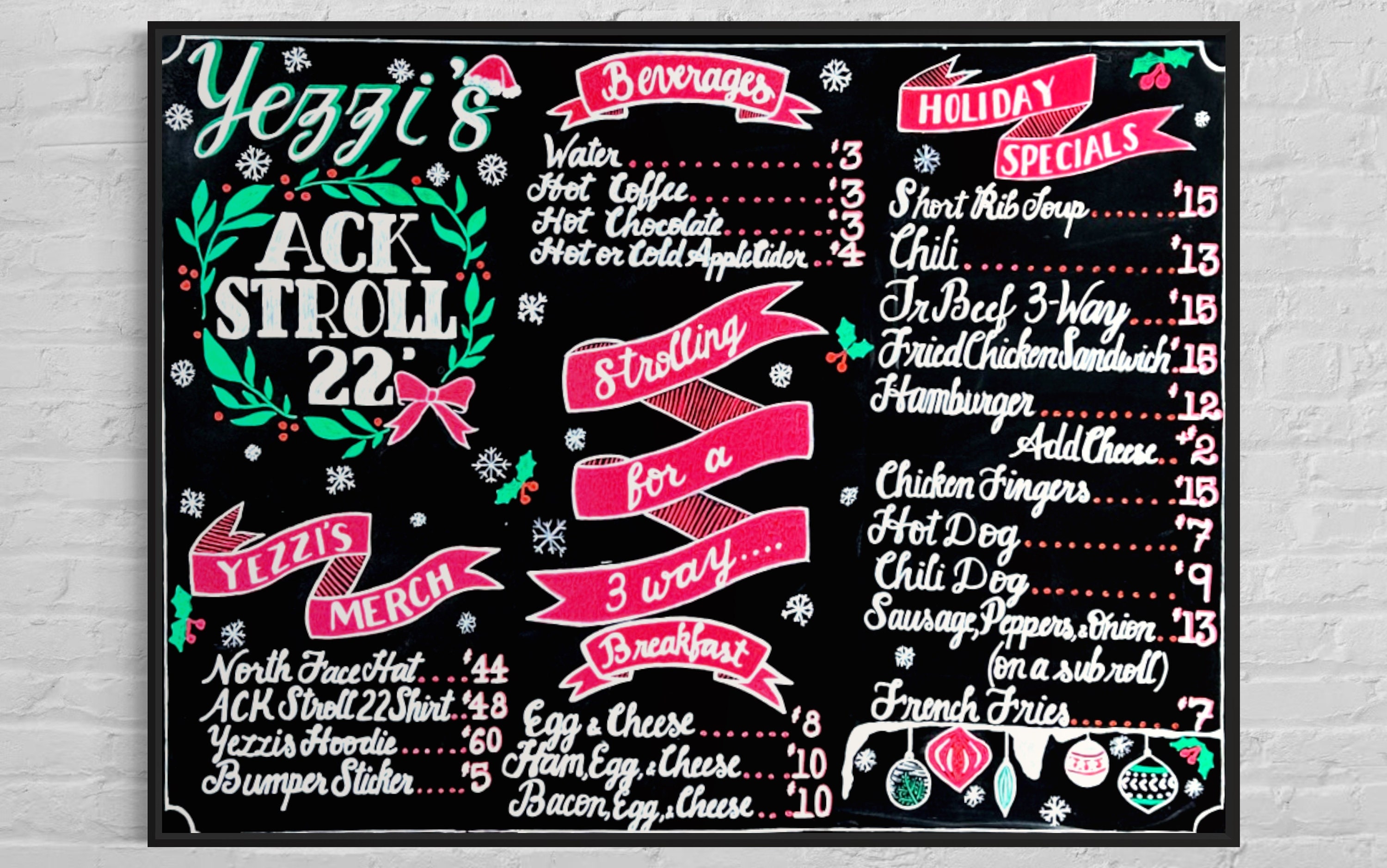 Large Food Truck and Event Chalkboard Menu Board Hand Lettering ...
