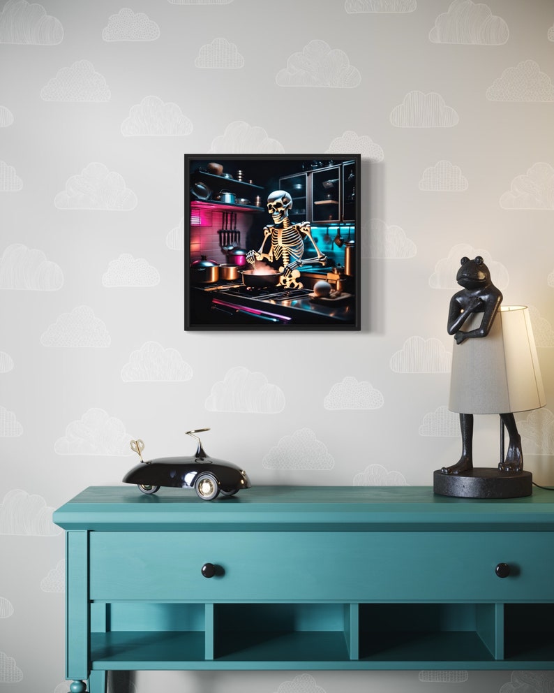 Skeleton Chef - Chic AI Art Print – Cool Digital Artwork of Skeleton ...