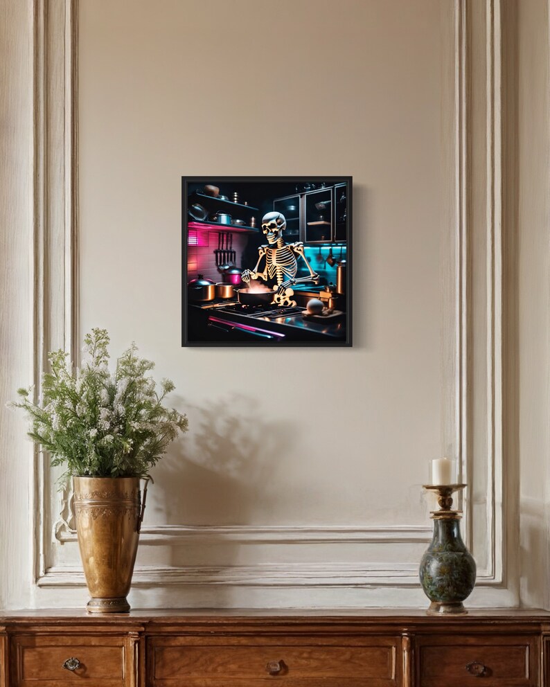 Skeleton Chef - Chic AI Art Print – Cool Digital Artwork of Skeleton ...