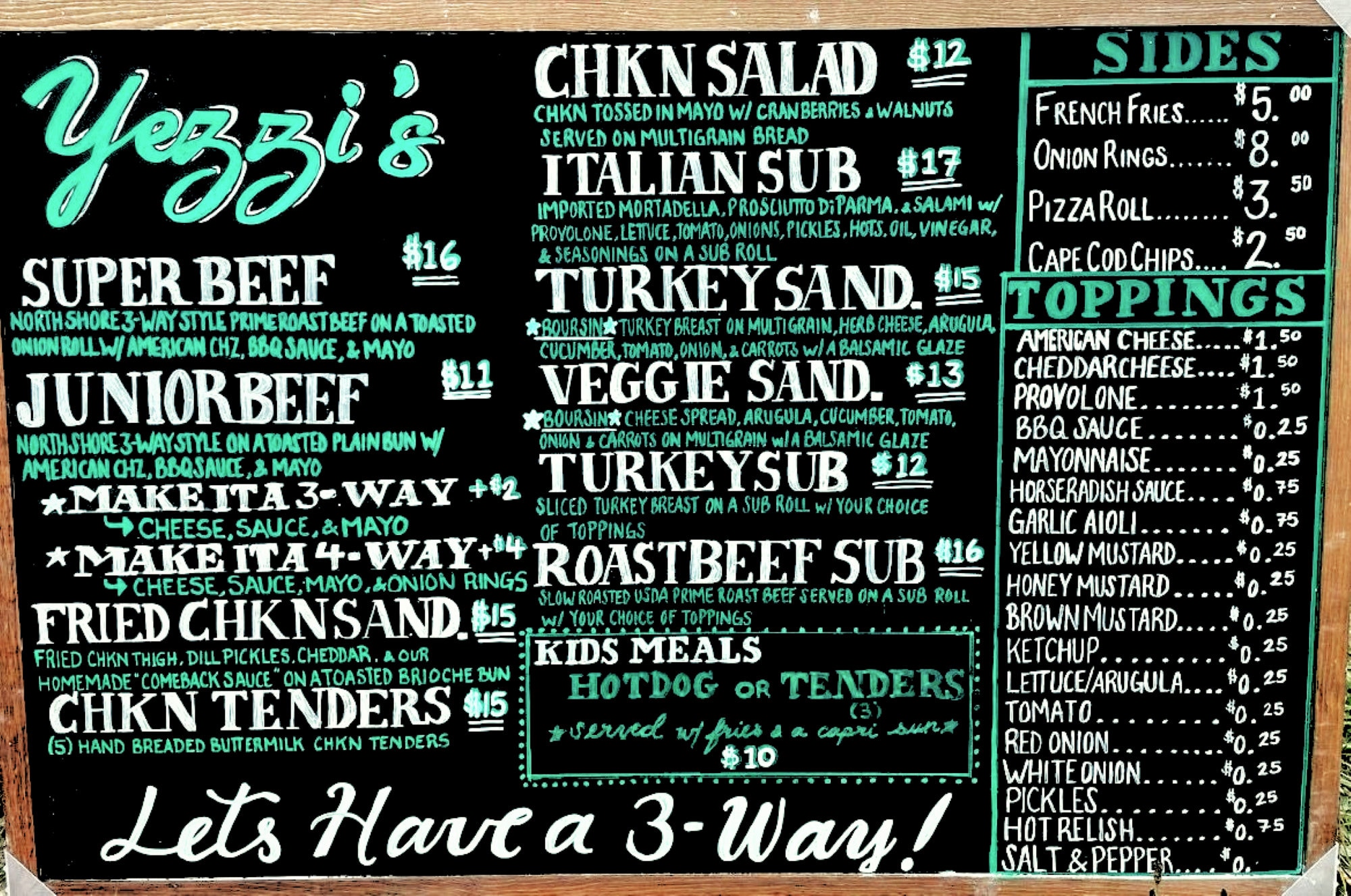 Large Food Truck and Event Chalkboard Menu Board Hand Lettering ...