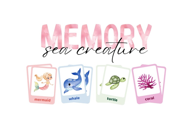 Sea Creature Memory Game - DIGITAL DOWNLOAD - Etsy