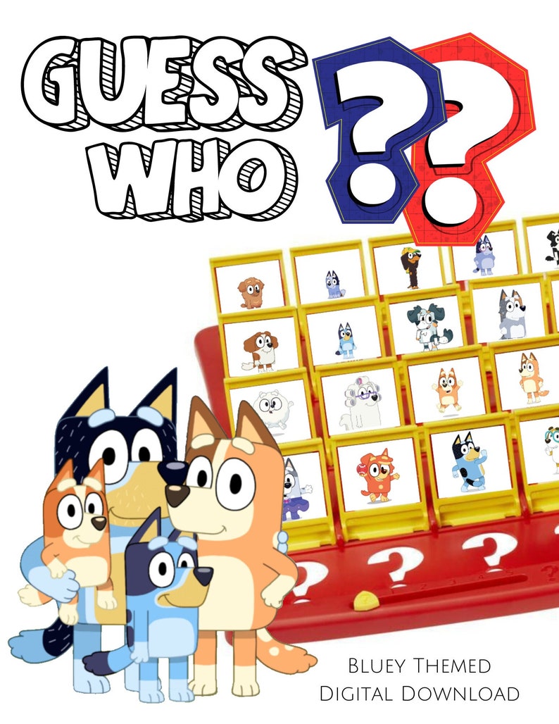 Guess Who Bluey Themed Digital Download Etsy