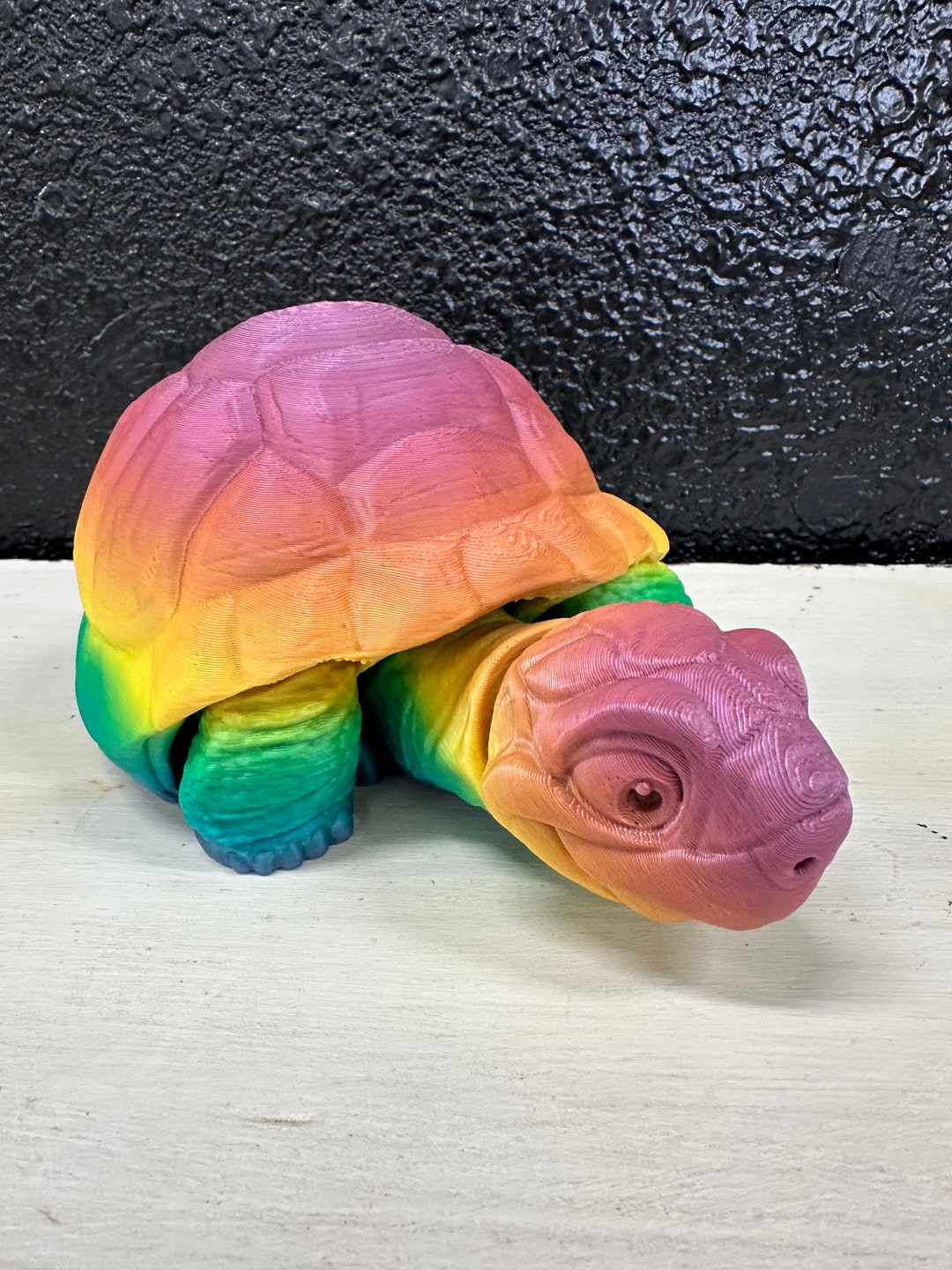3D Printed Tortoise Fidget Toy Flexible Articulating Sensory Pet Turtle ...