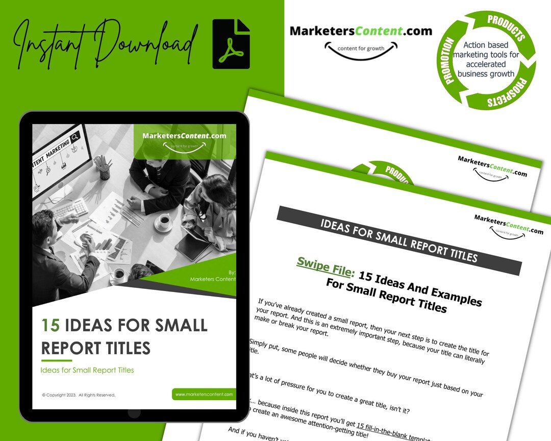 15 Ideas and Examples for Small Report Titles - Etsy