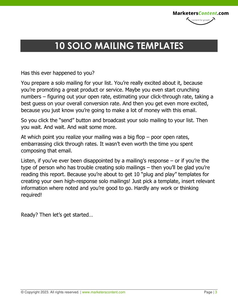 10 Solo Mailing Templates - Etsy