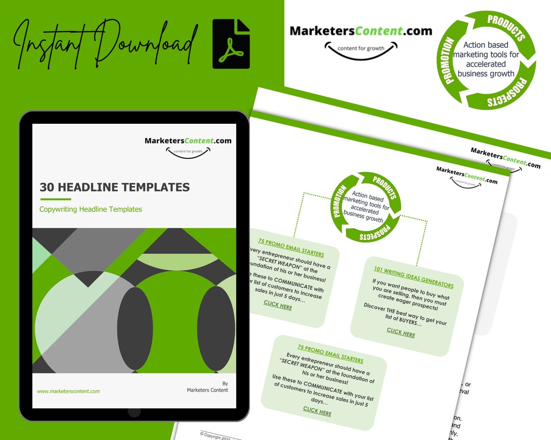 30 Headline Templates - Etsy