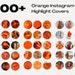 Orange Highlight Covers, Orange Instagram Highlight Icons, Instagram ...