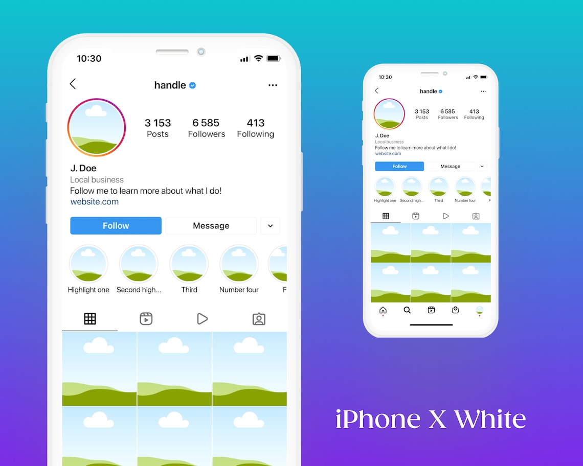 Instagram Mockup Template, Profile Branding Planner Iphone, Ig Feed ...
