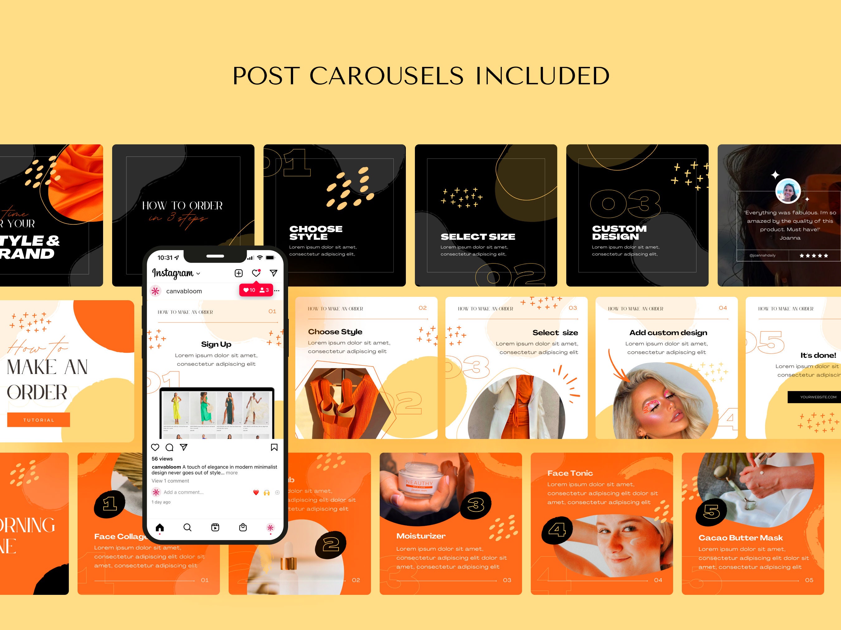 Orange Instagram Templates, Orange Stories Posts Highlights, Orange ...