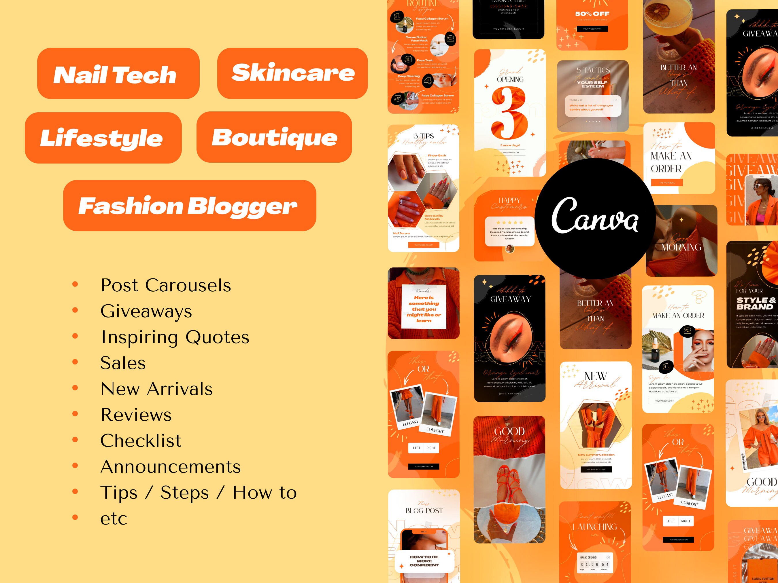 Orange Instagram Templates, Orange Stories Posts Highlights, Orange ...