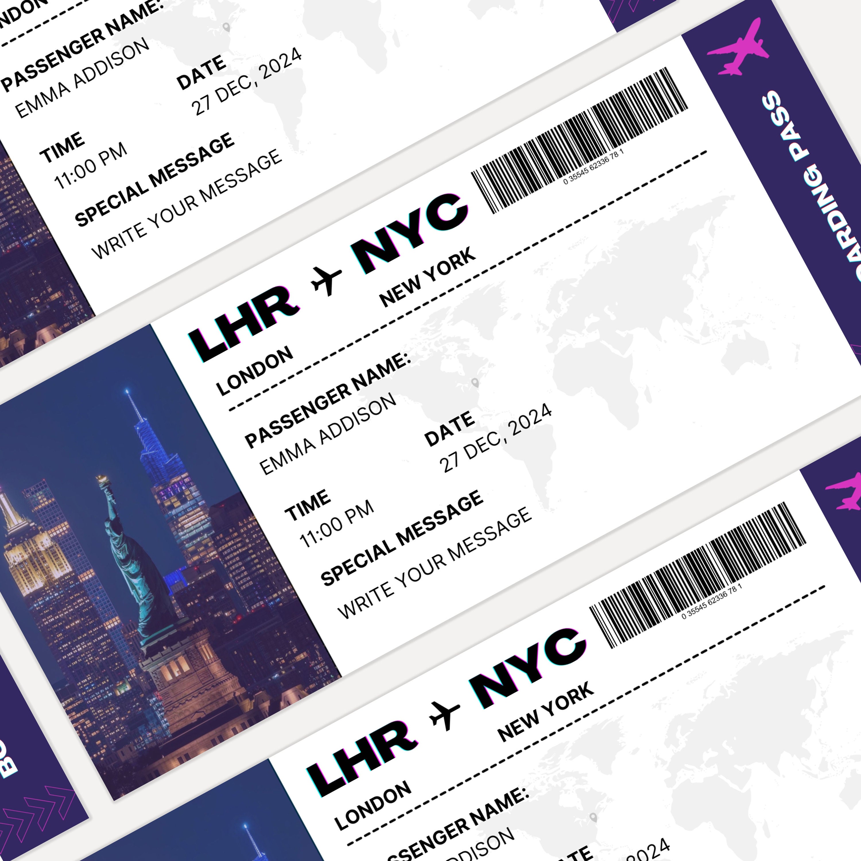 Personalised Surprise Boarding Pass, Personalized Boarding Card, Fake ...