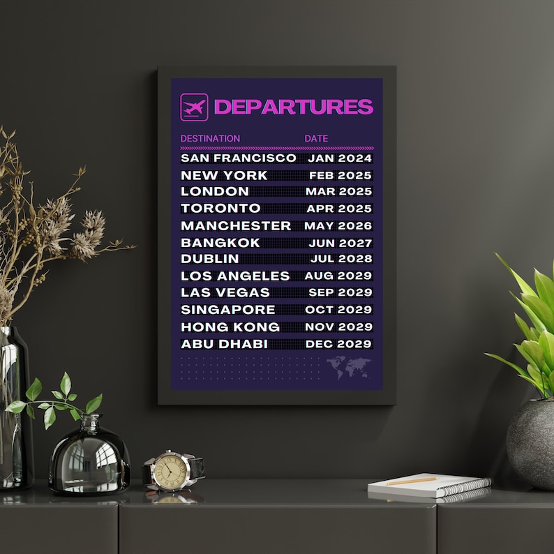 Airport Departure Board Template, Travel Poster, Pilot Gift, Aviation ...