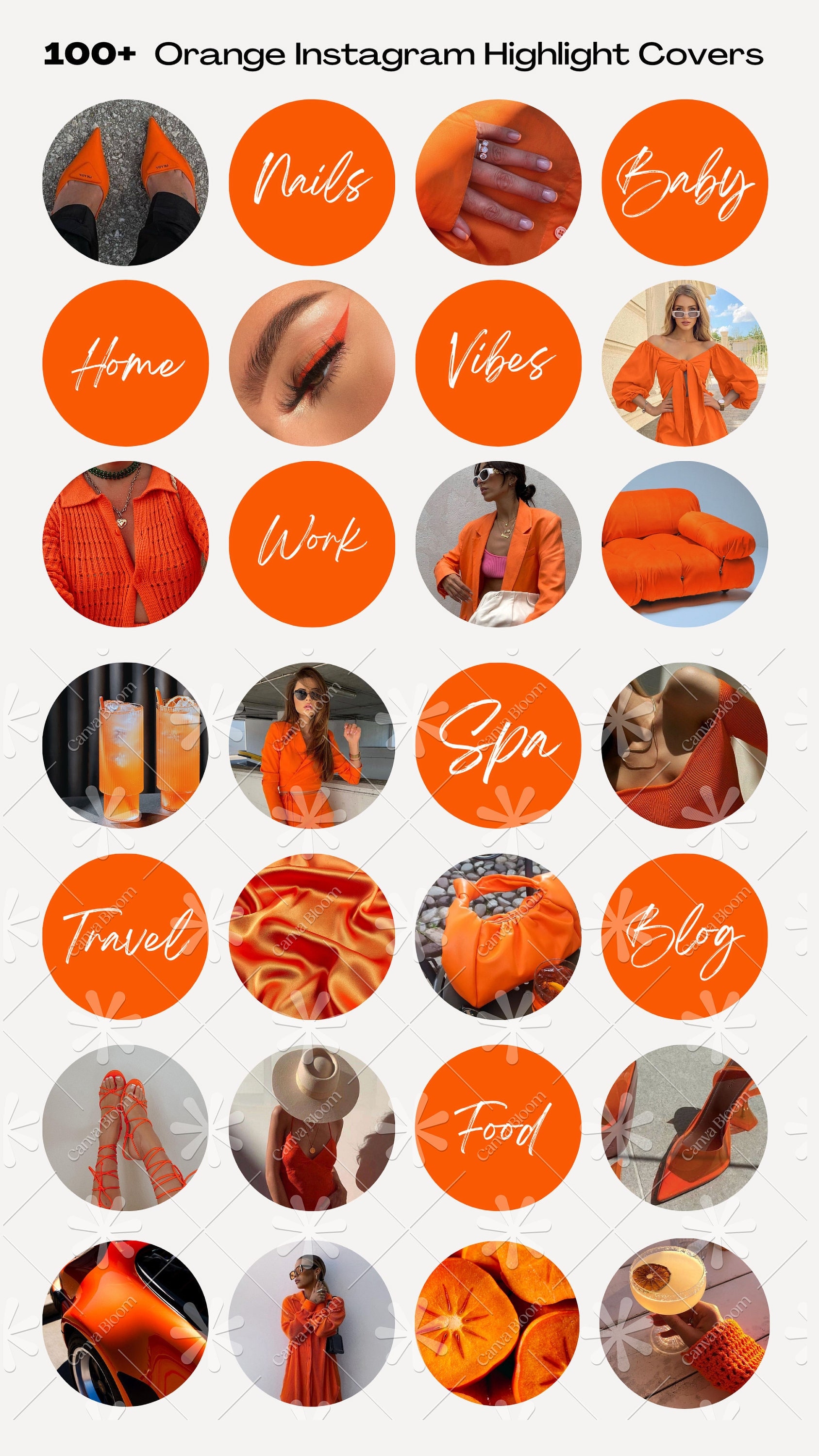 Orange Highlight Covers, Orange Instagram Highlight Icons, Instagram ...