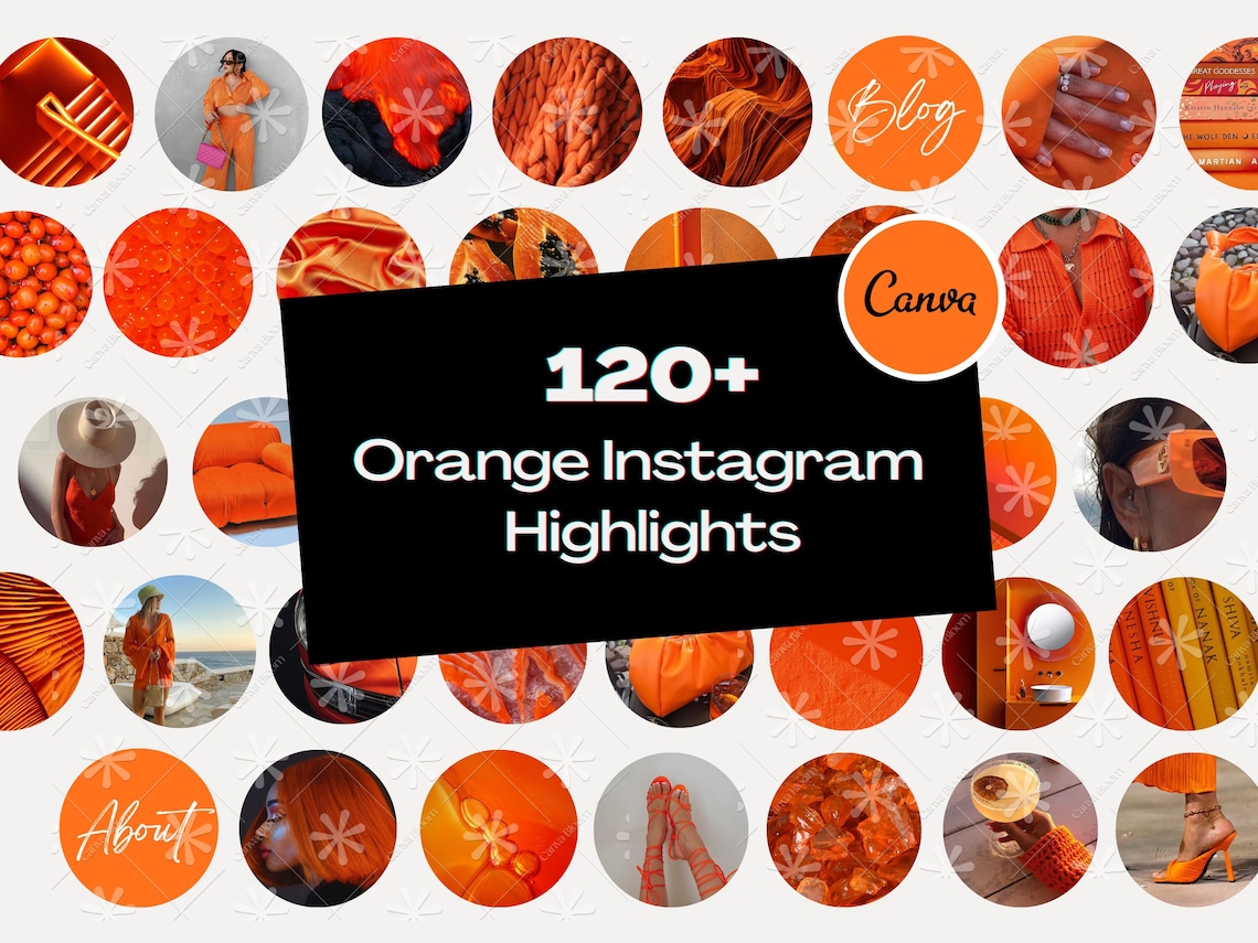 Orange Highlight Covers, Orange Instagram Highlight Icons, Instagram ...