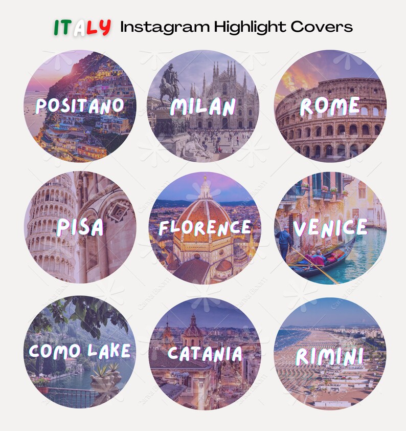 185 Travel Instagram Highlight Covers: City & US State Icons (canva ...