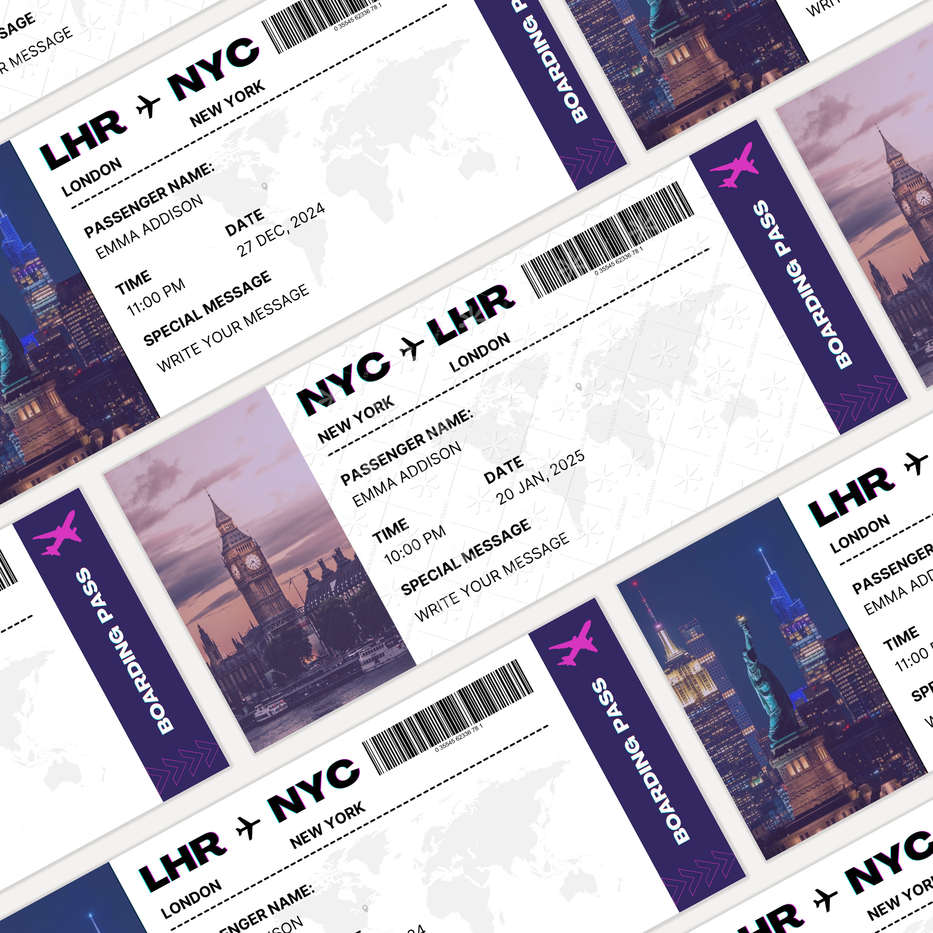 Personalised Surprise Boarding Pass, Personalized Boarding Card, Fake ...