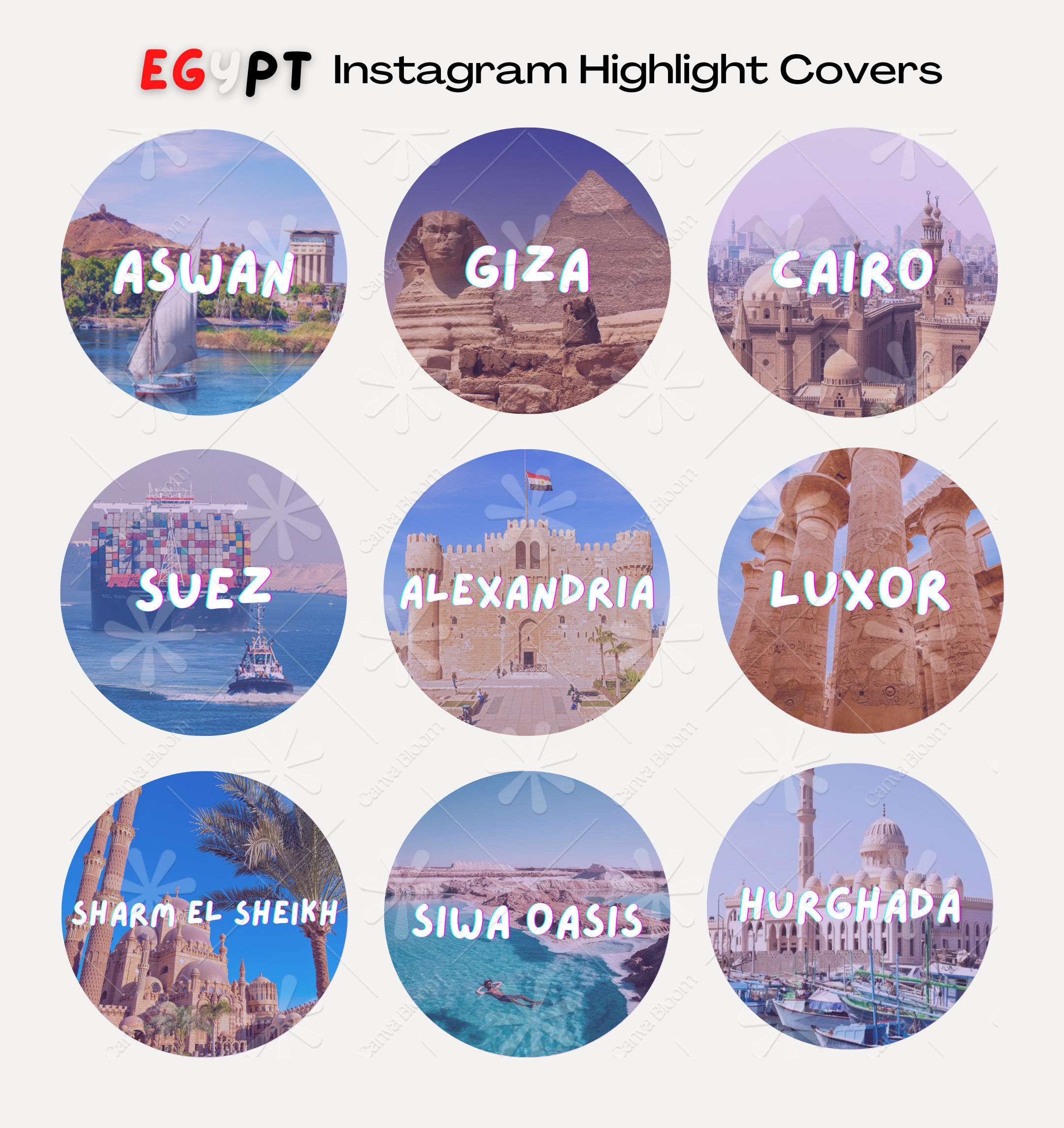 Travel Instagram Story Highlight Covers, City Icons IG Highlights ...