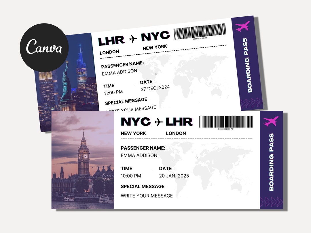 Personalised Surprise Boarding Pass, Personalized Boarding Card, Fake ...