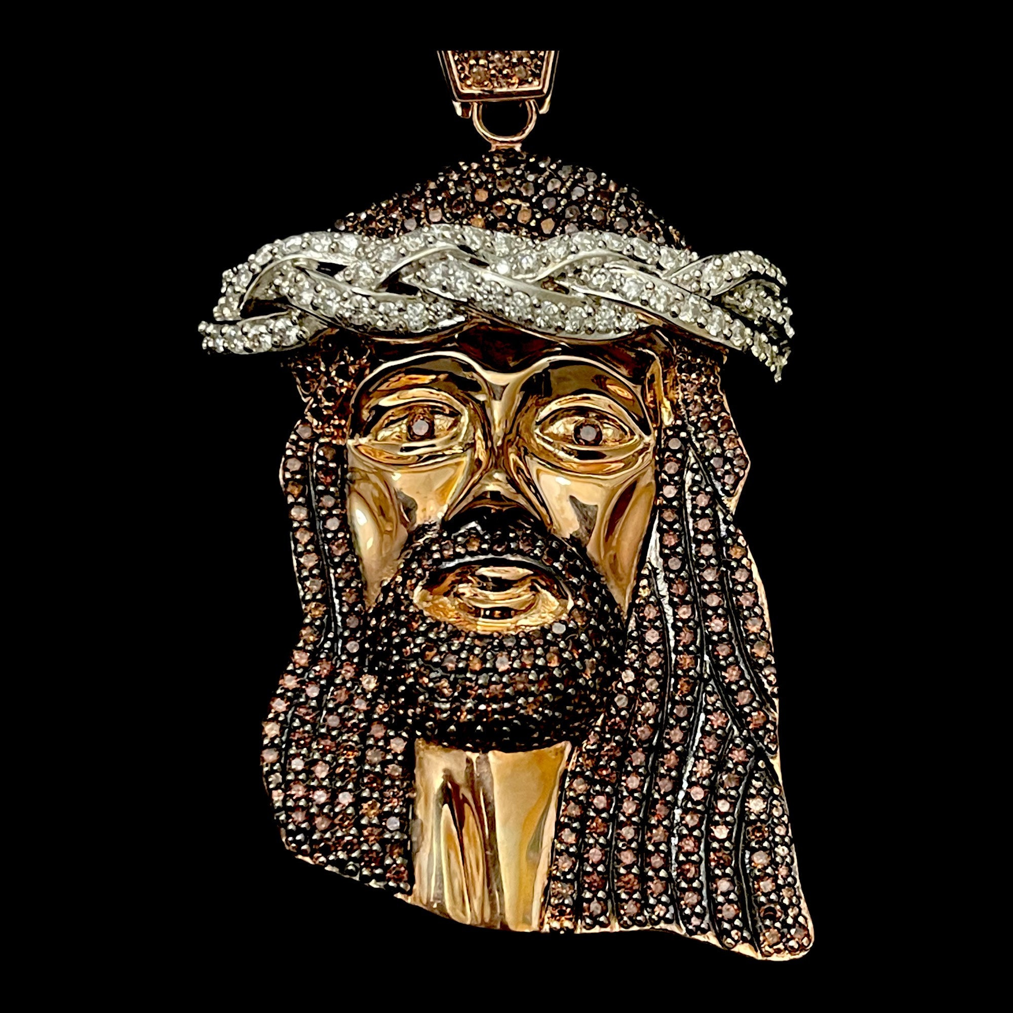 Medium Rose Gold Kanye Style Jesus Piece - Custom Jesus Head Penant - Etsy
