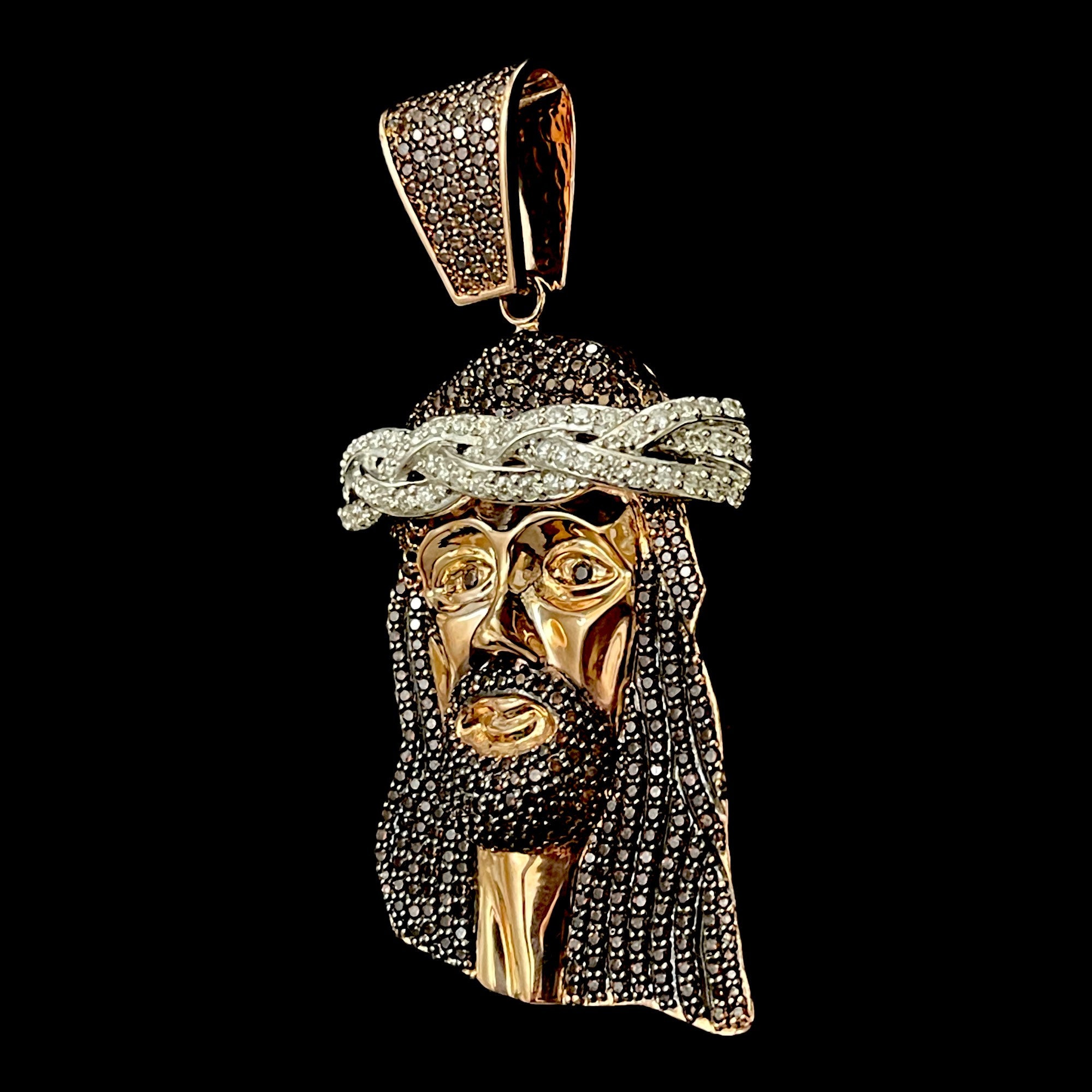 Medium Rose Gold Kanye Style Jesus Piece Custom Jesus Head Penant - Etsy