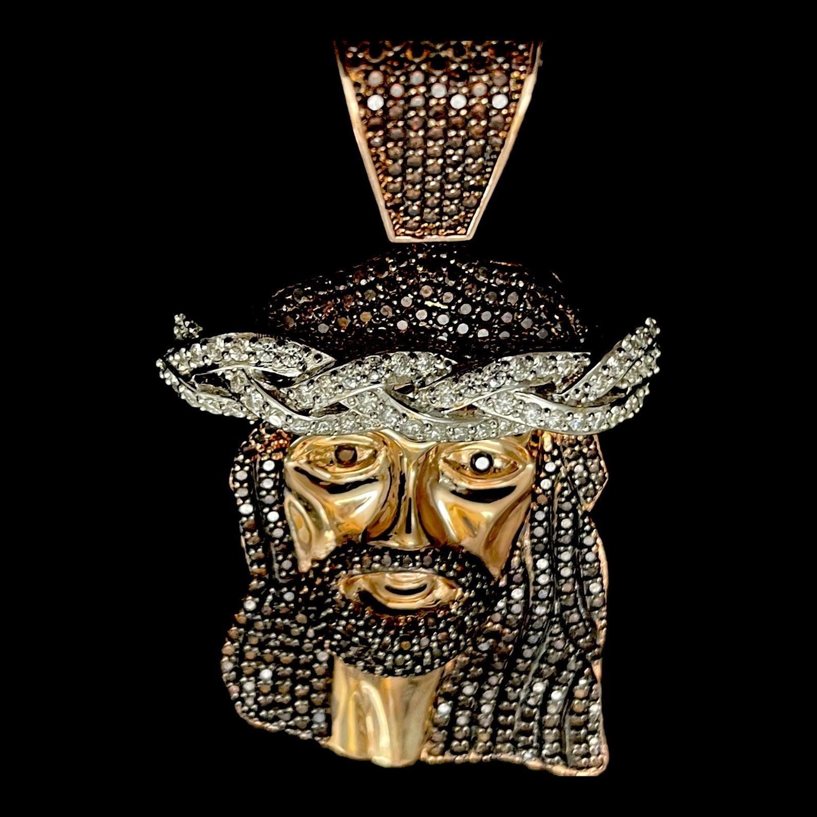 Medium Rose Gold Kanye Style Jesus Piece - Custom Jesus Head Penant - Etsy