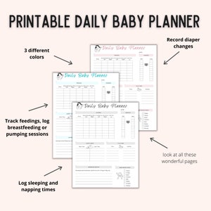 Printable Daily Baby Planner, Baby Tracker, New Mom Gift, Baby Log ...