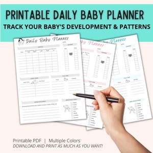 Printable Daily Baby Planner, Baby Tracker, New Mom Gift, Baby Log ...