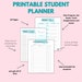 Printable Student Planner, Student Agenda, High School Planner, Student ...
