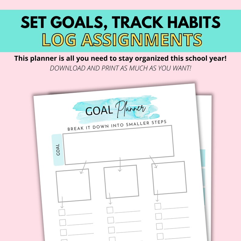 Printable Student Planner, Student Agenda, High School Planner, Student ...