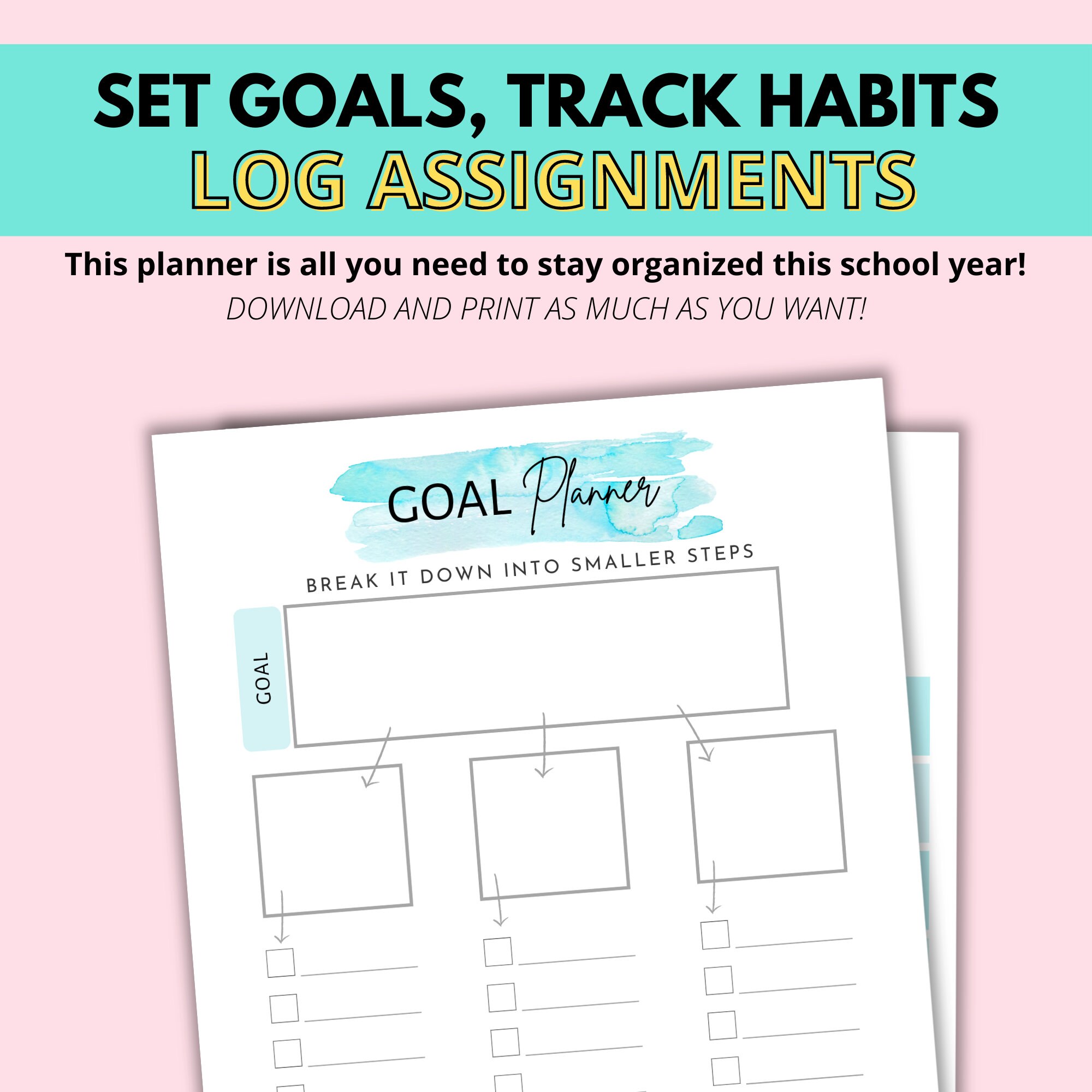 Printable Student Planner, Student Agenda, High School Planner, Student ...