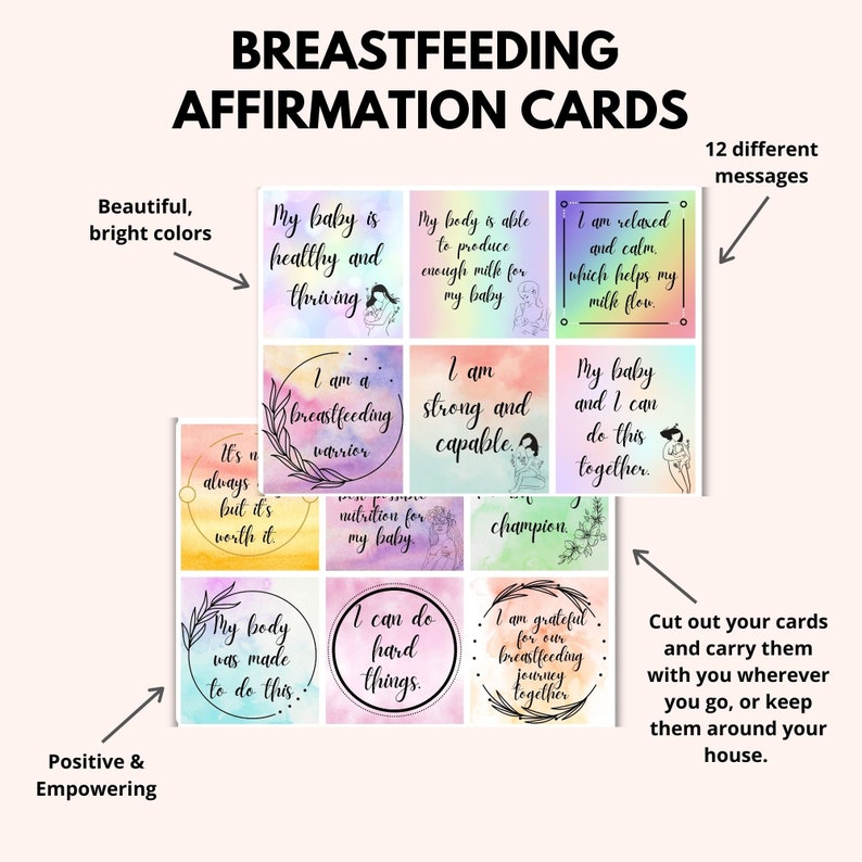 Powerful Affirmation Cards for Breastfeeding Moms, Breastfeeding ...