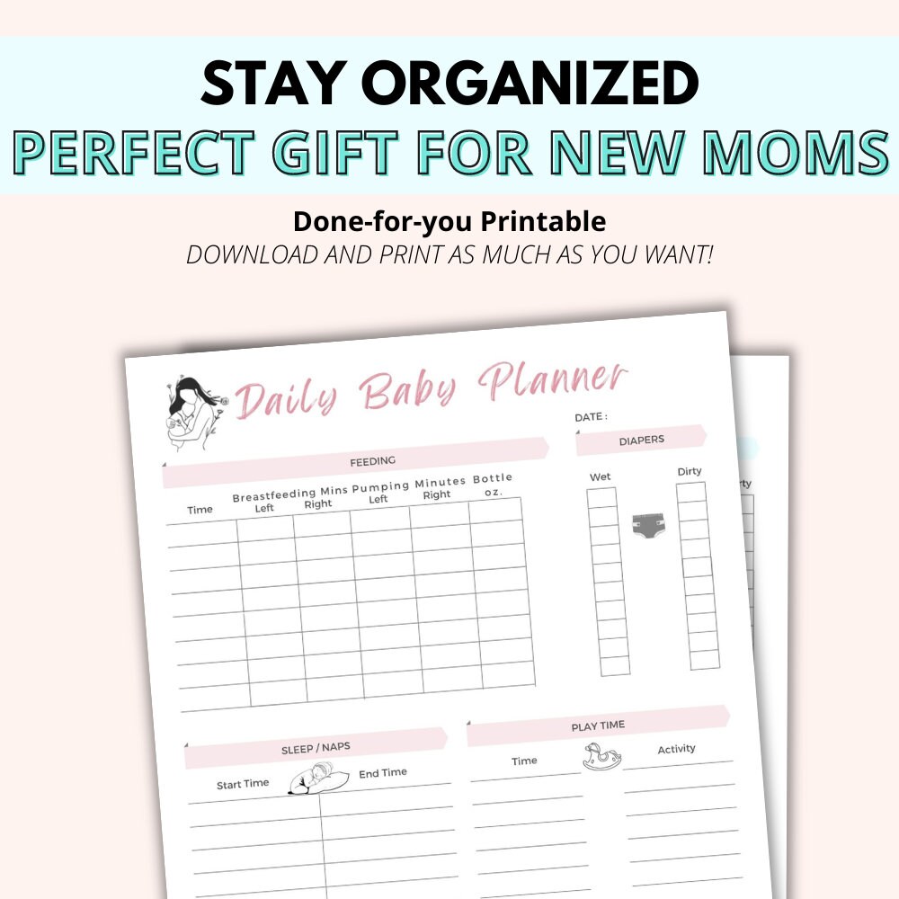 Printable Daily Baby Planner, Baby Tracker, New Mom Gift, Baby Log ...