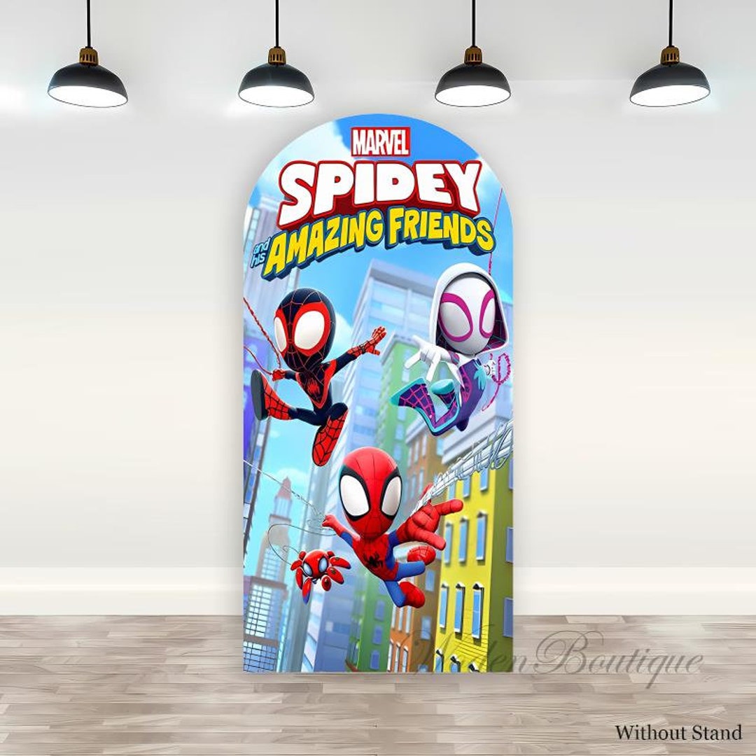 Spidey and Amazing Friends Arch Backdrop Birthday Party Background Hand ...